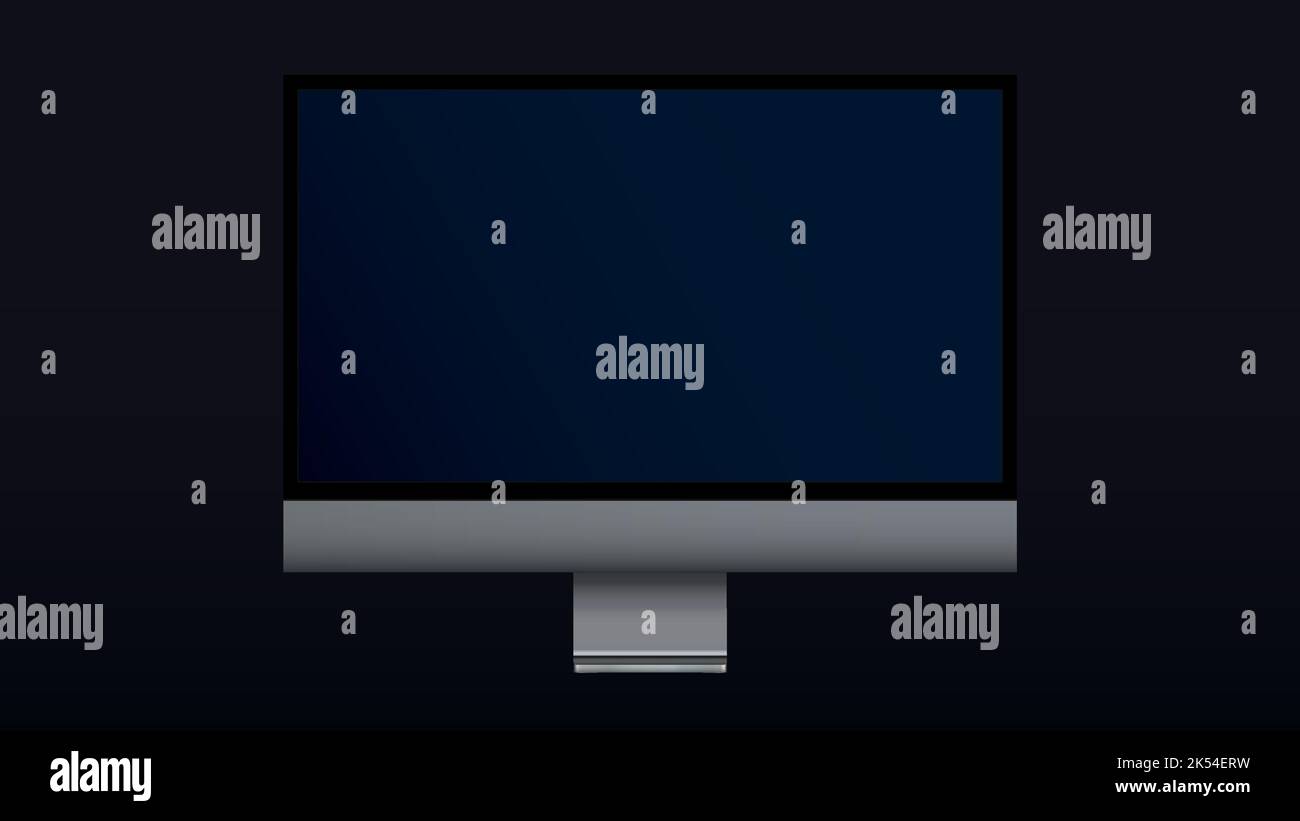 Computer display with blank screen. Modern computer display isolated. Blank screen for text ...