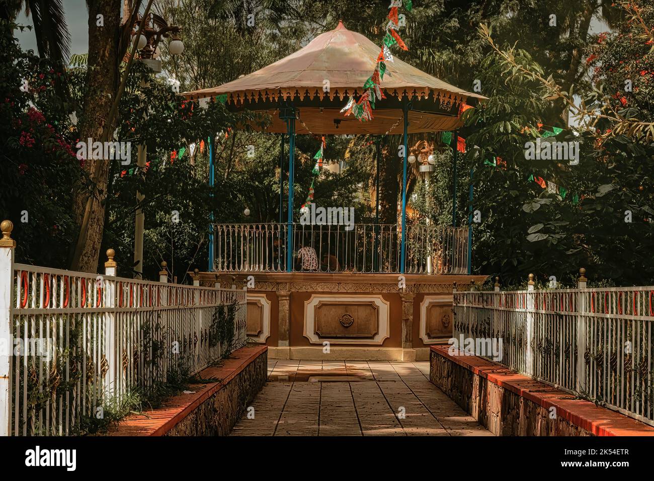 A Rustic and traditional kiosk in Mexican garden Stock Photo - Alamy
