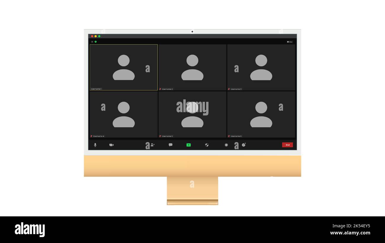 Video conference user interface, Six users. Video conference calls ...