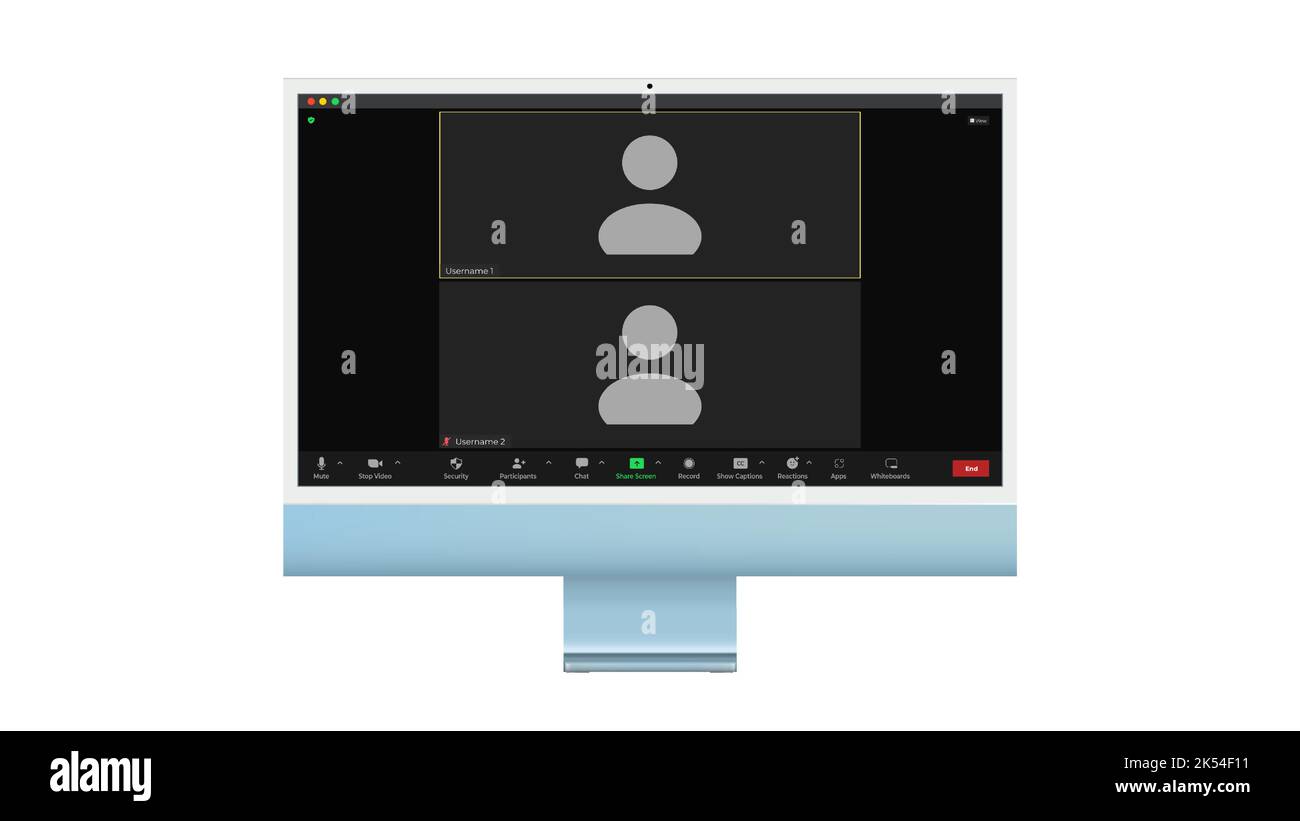 Video conference user interface, Two users. Video conference calls ...