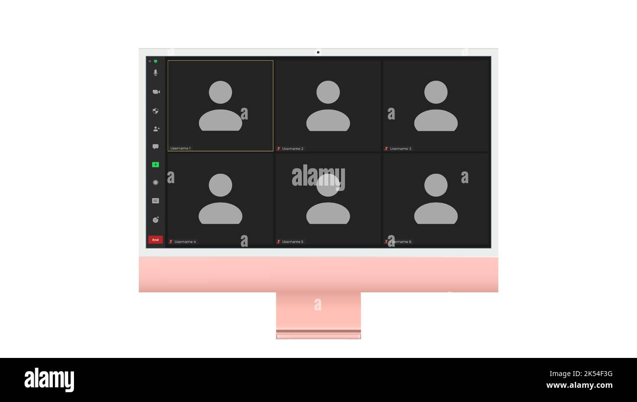 Video conference user interface, Six users. Video conference calls ...