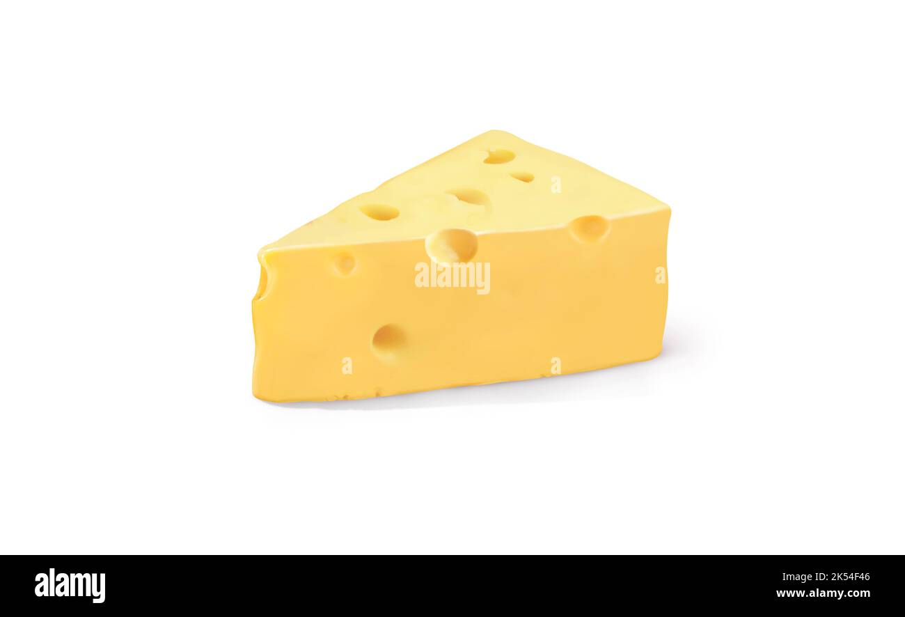 cheese, isolated on white background, realism, photo realistic Stock ...