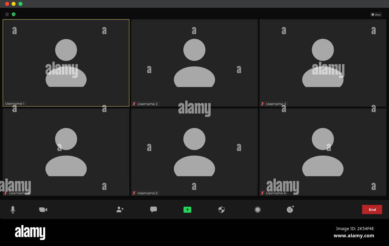 Video conferencing user interface. Video calls window overlay ...
