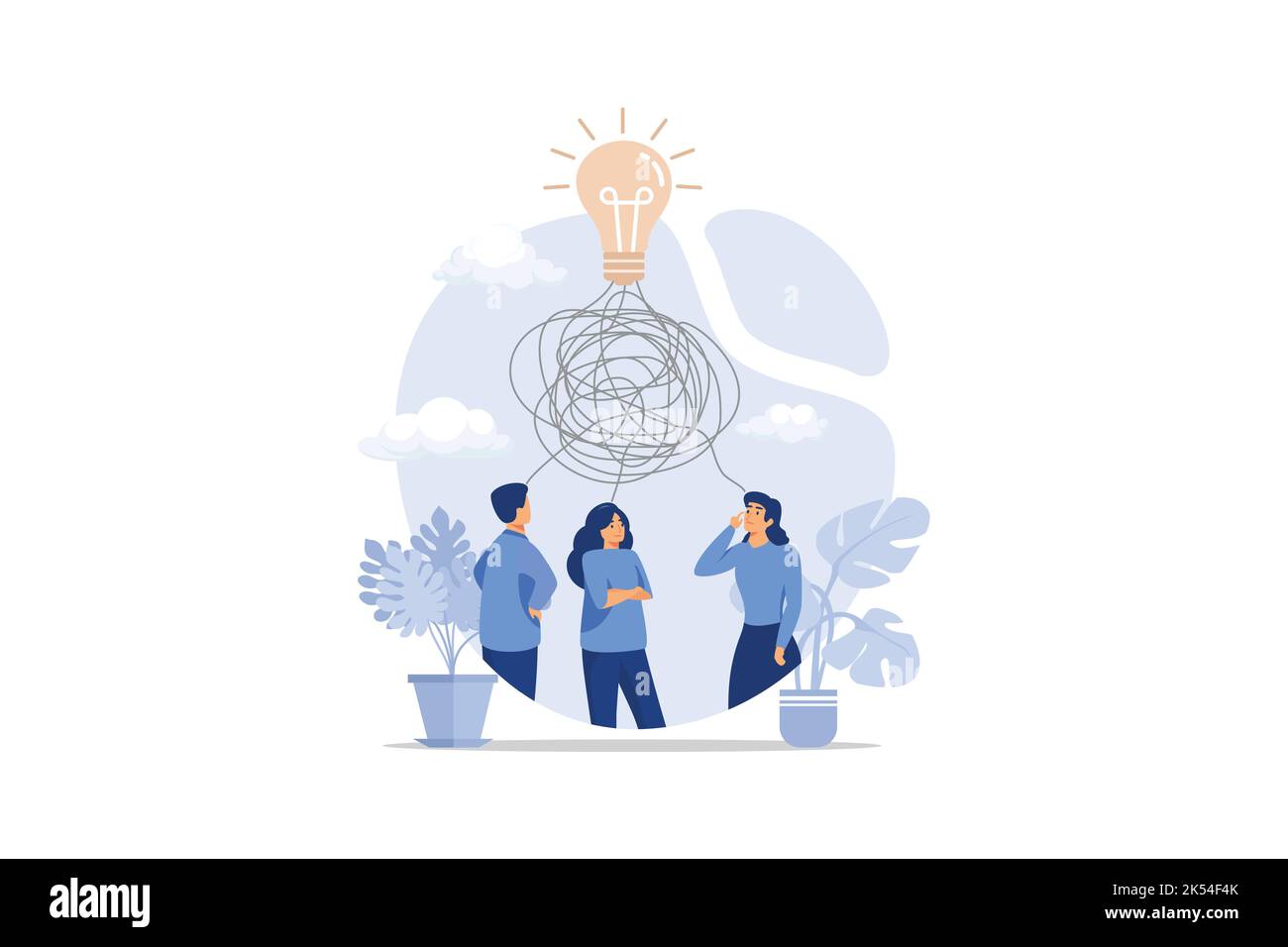 tangled tangle, brainstorming, beginning and end to thought, abstract metaphor, concept of ...