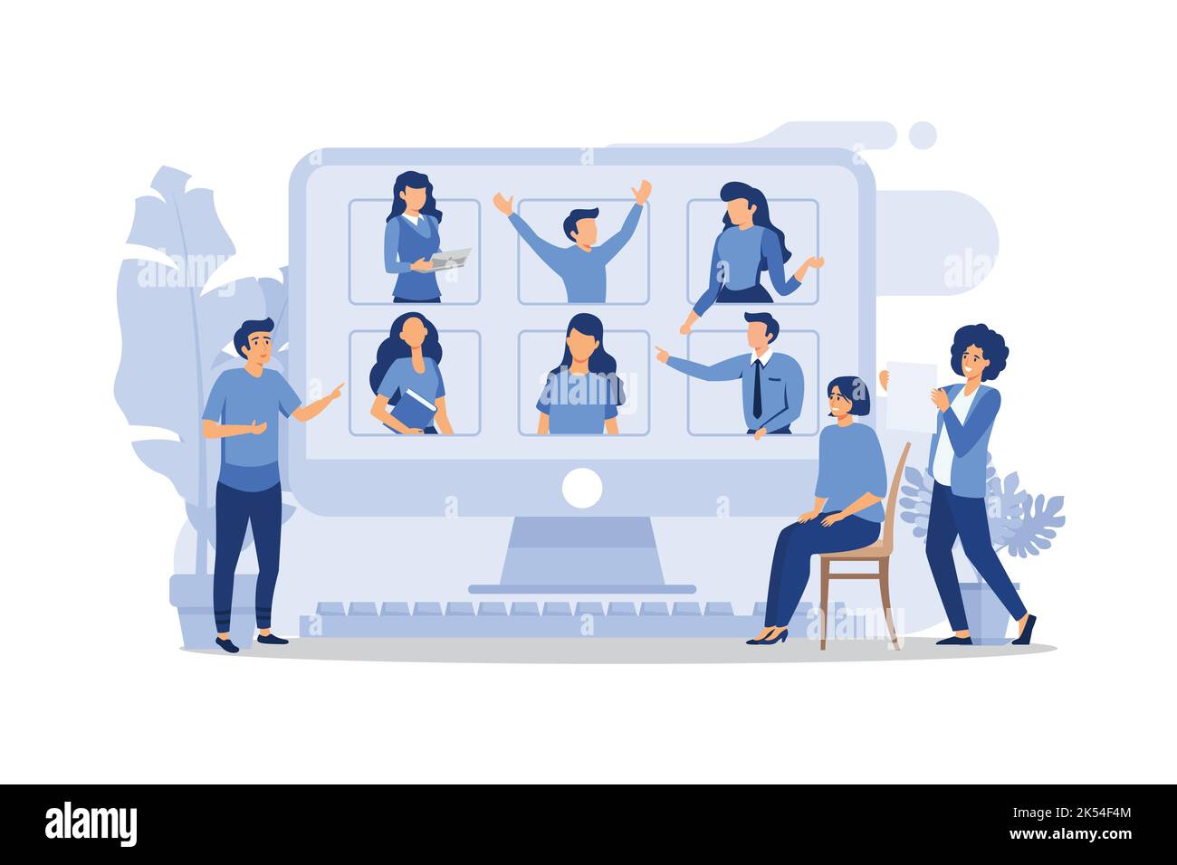 Vector business graph, open vacancy, flat color icons, creative ...