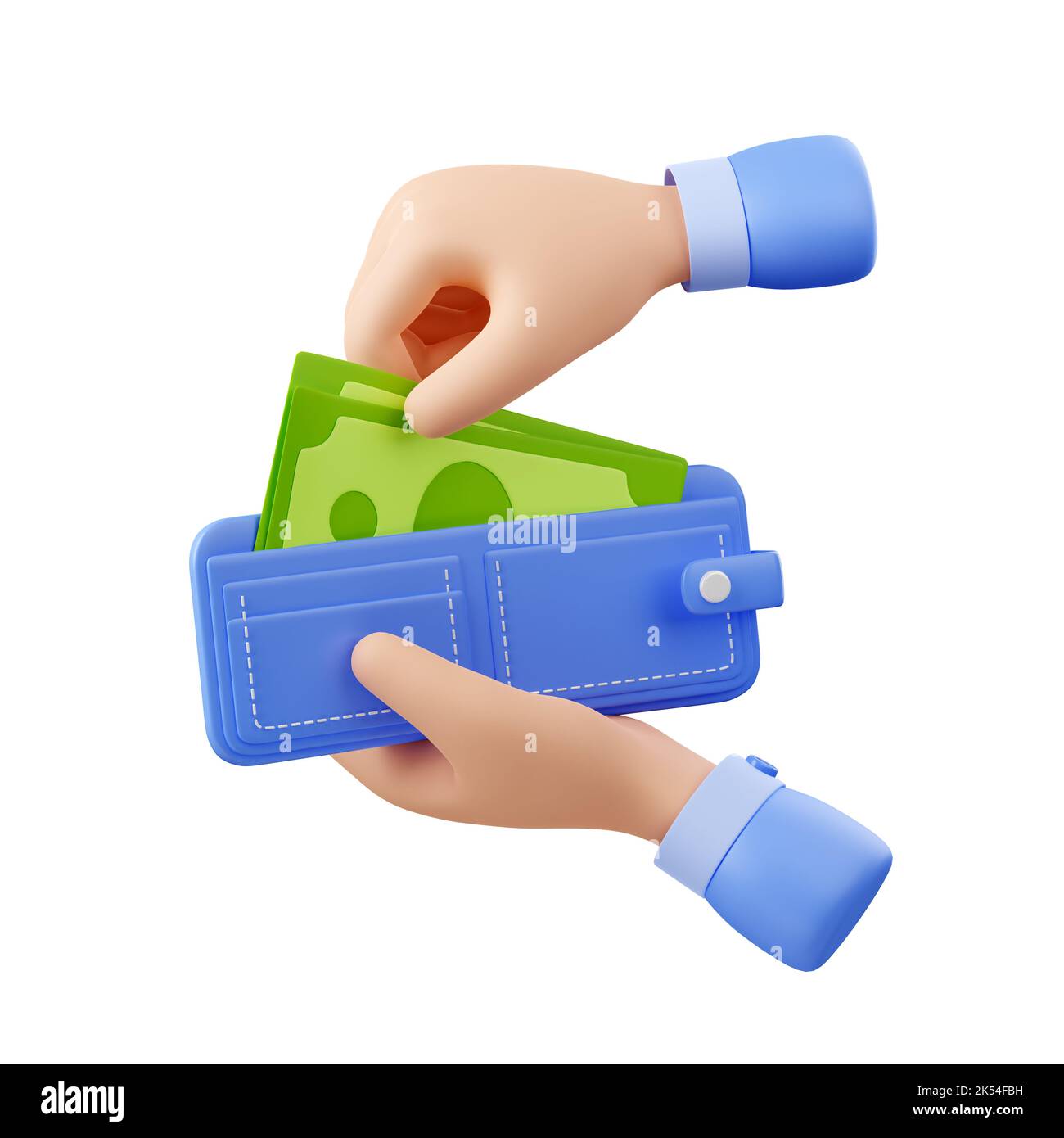 Human hand take out paper money cash from wallet. Concept of income ...