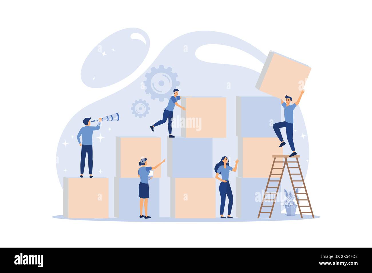 people connecting puzzle elements. Vector illustration flat design ... people connecting puzzle elements. Vector illustration flat design ...