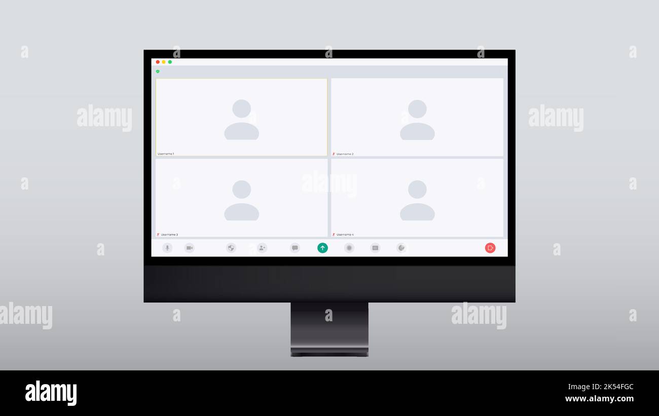 Videocall interface, video call screen UI template or vector overlay ...