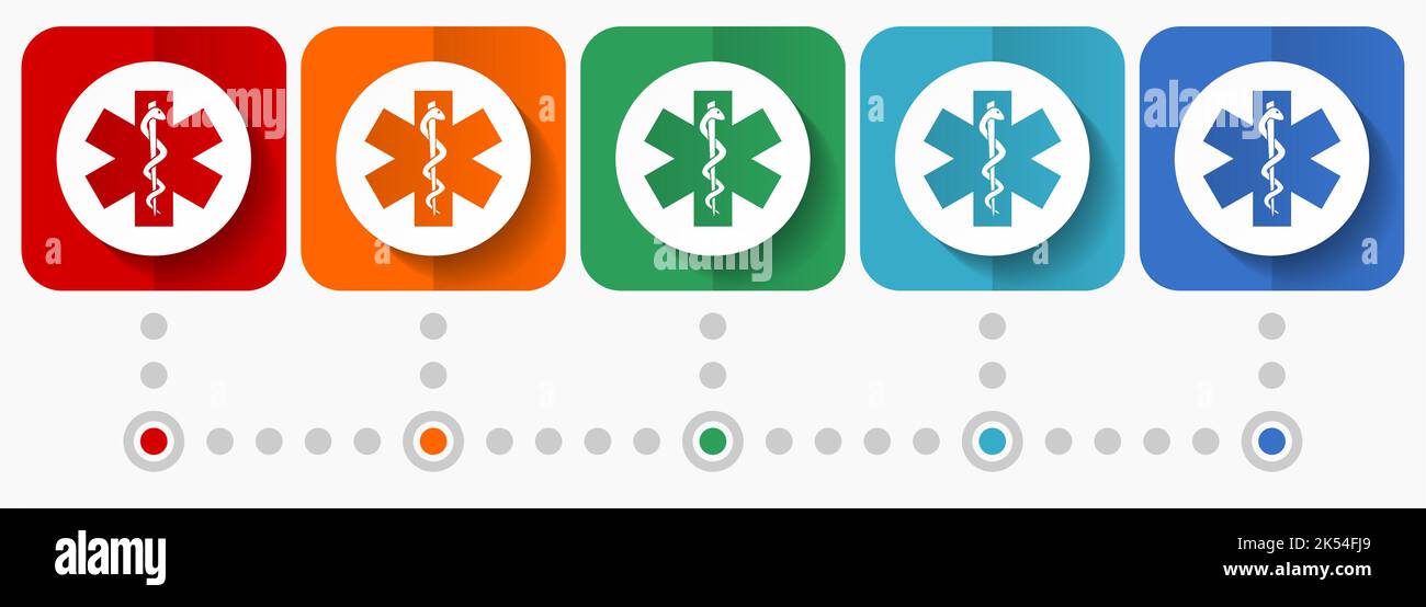 Hospital, emergency vector icons, infographic template, set of flat ...