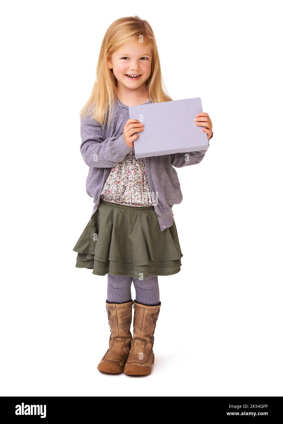 Ive got one cute message. Cute little girl standing confidently against ...