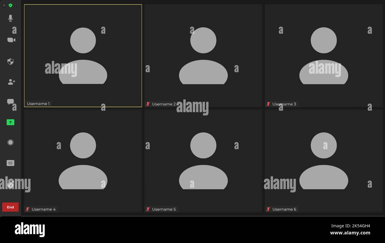 Template video conference user interface. Video calls window overlay ...