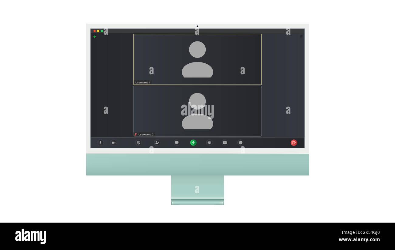 Video conference user interface, Two users. Video conference calls ...