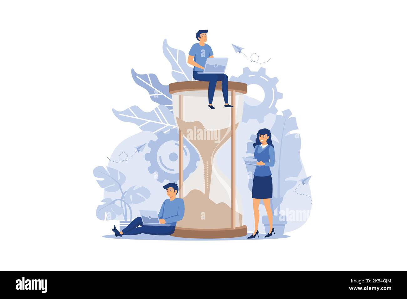 hourglass on white background, time management concept, quick response ...