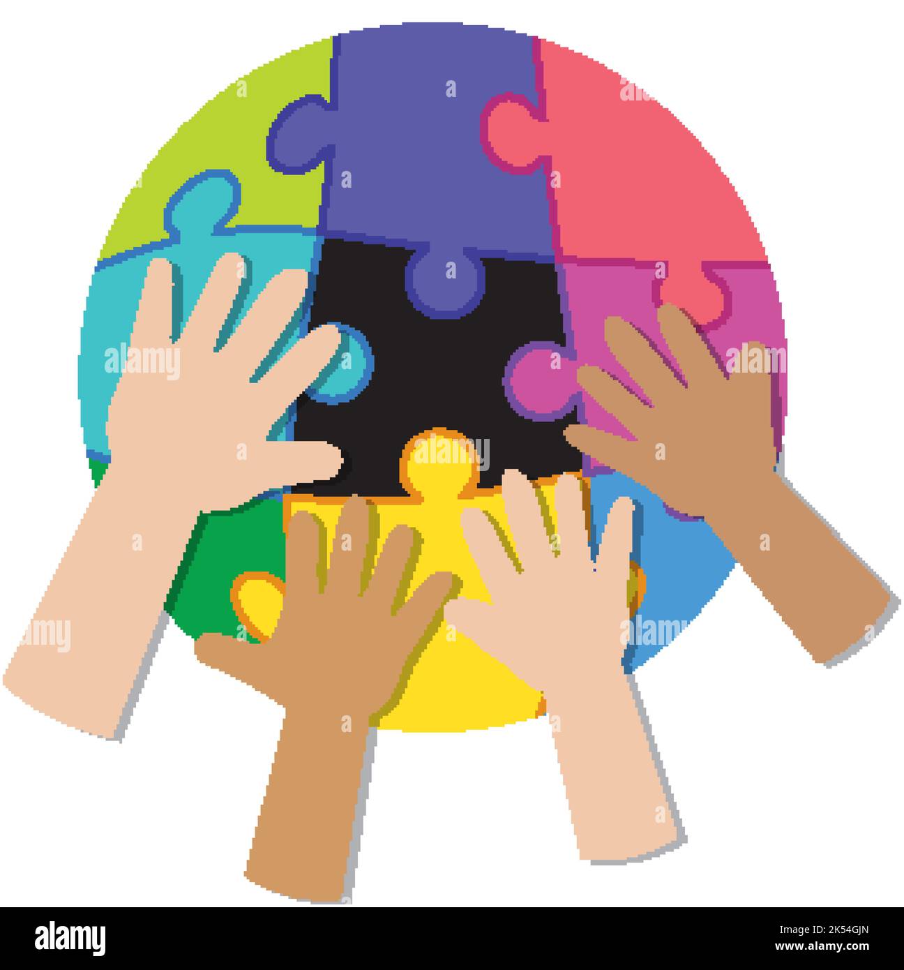 Hands With Missing Jigsaw Puzzle illustration Stock Vector Image & Art ...