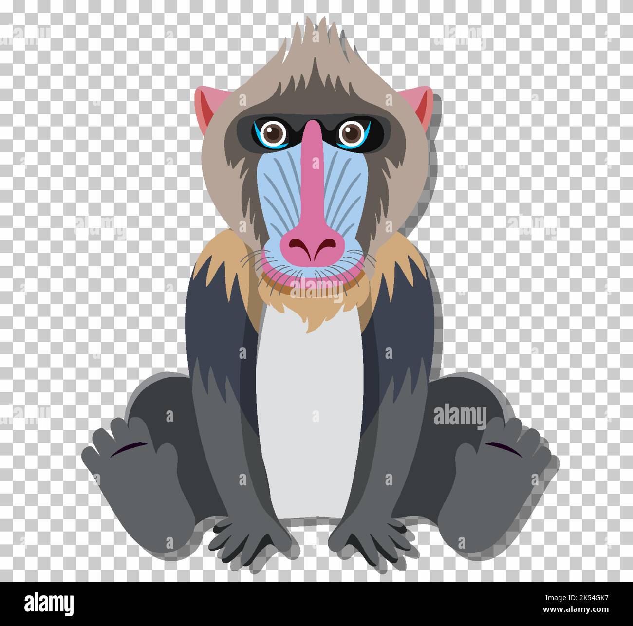 Cute mandrill in flat cartoon style illustration Stock Vector Image ...