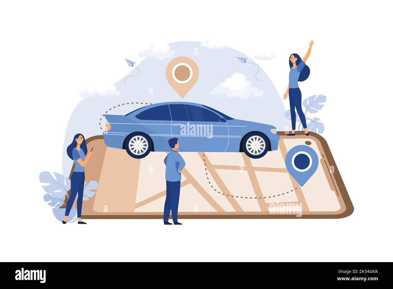 Gps system, cartography display, location on the city map, navigation ...