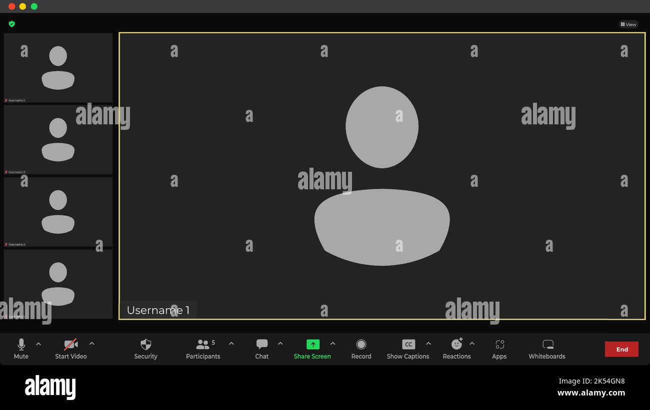 Video conferencing user interface. User web video call window. Communication windows for app and ...