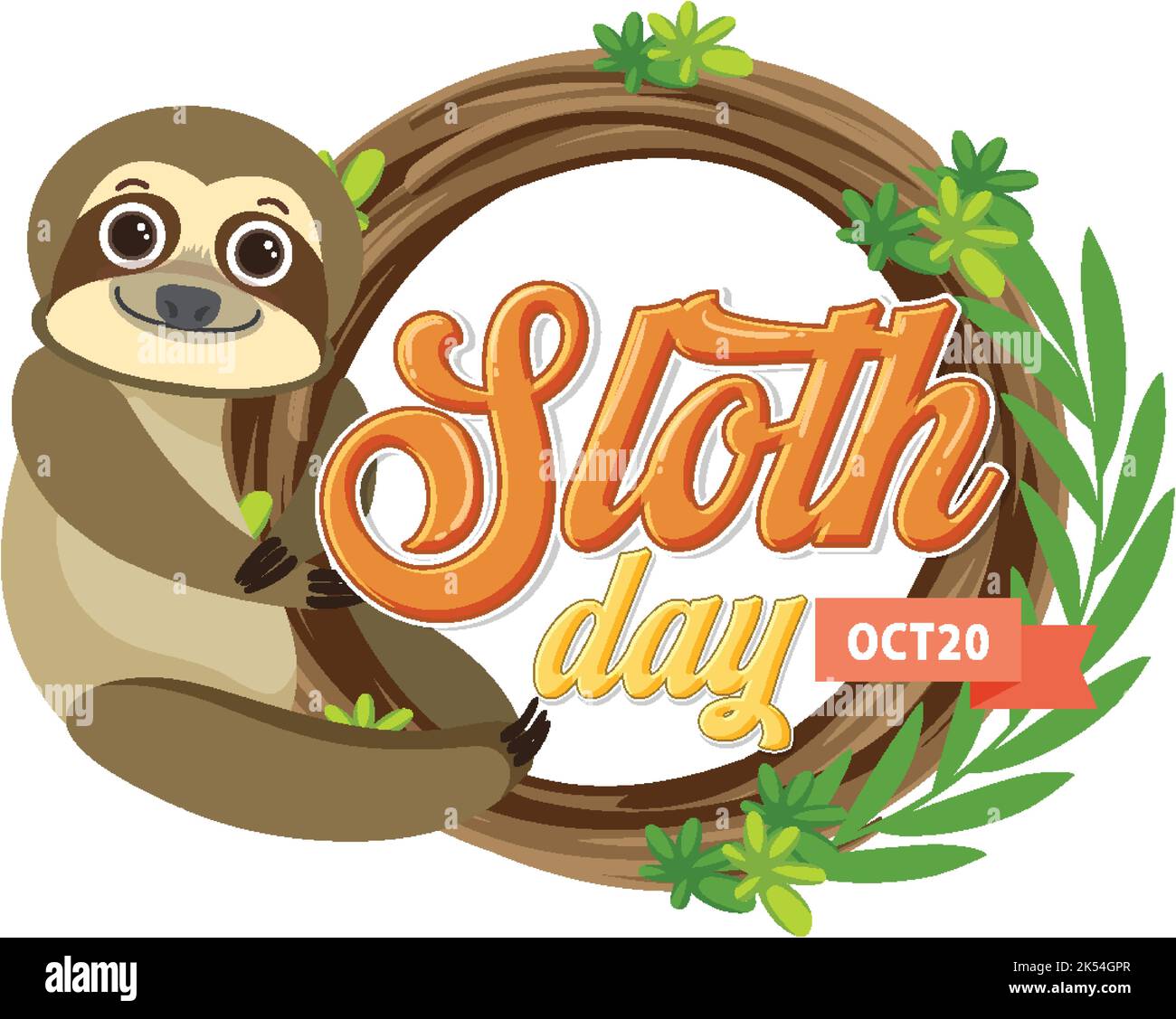 International sloth day banner concept vector illustration Stock Vector ...