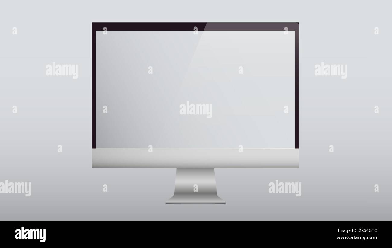 Computer display with blank screen. Computer display isolated. Screen with black screen. For ...