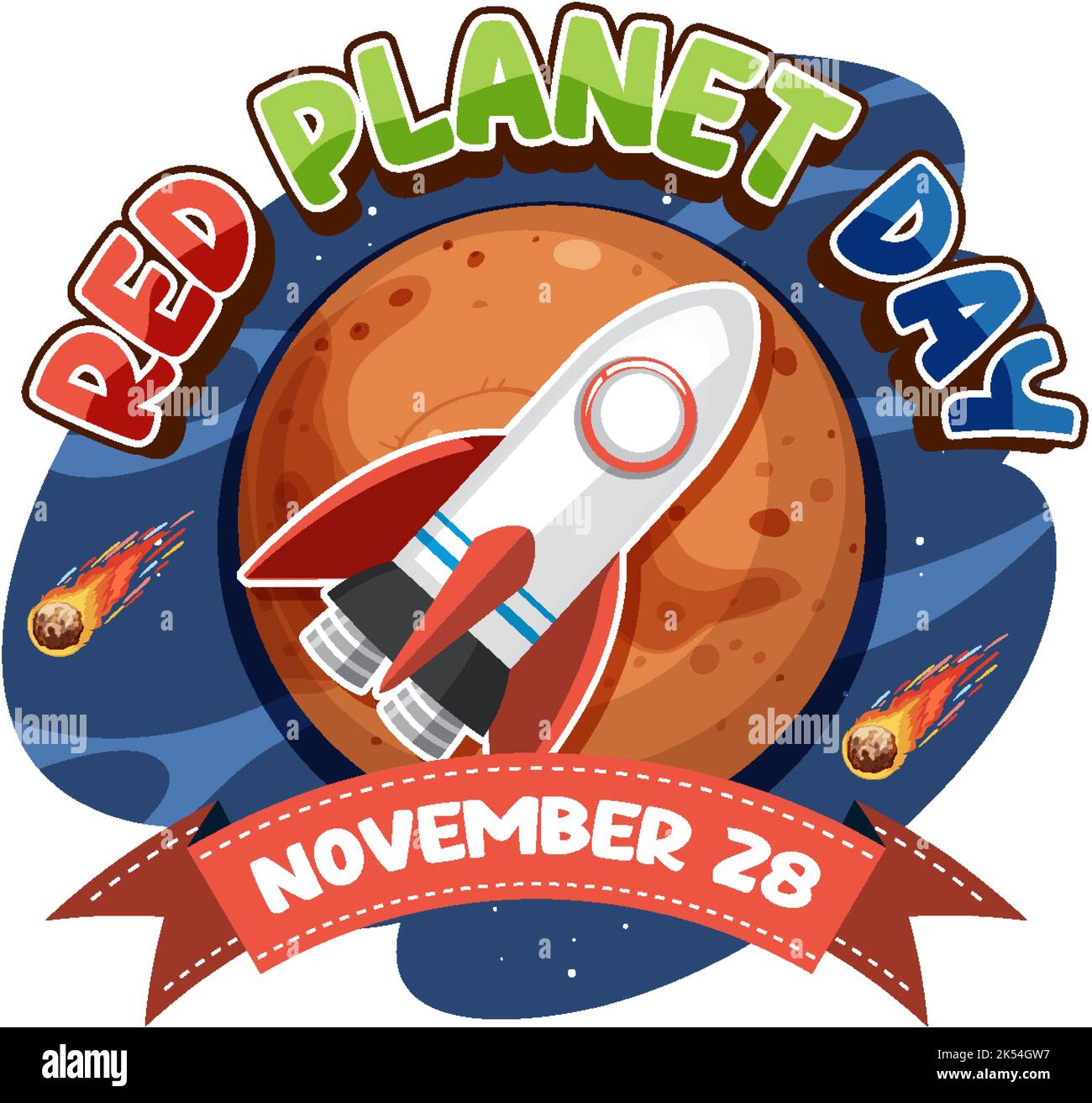 Red Planet Day Banner Design illustration Stock Vector Image & Art - Alamy