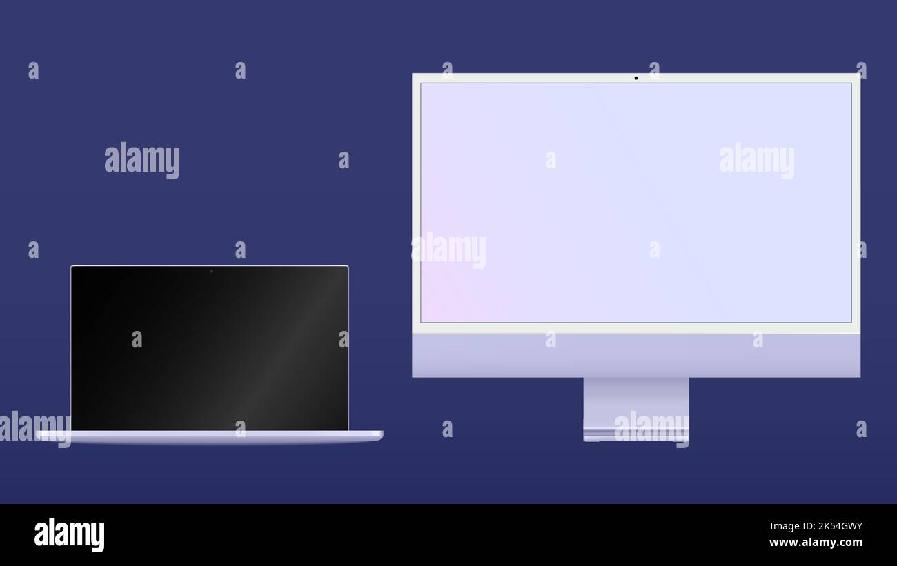 Realistic computer display. Computer display isolated. Blank screen for text, design. PNG ...