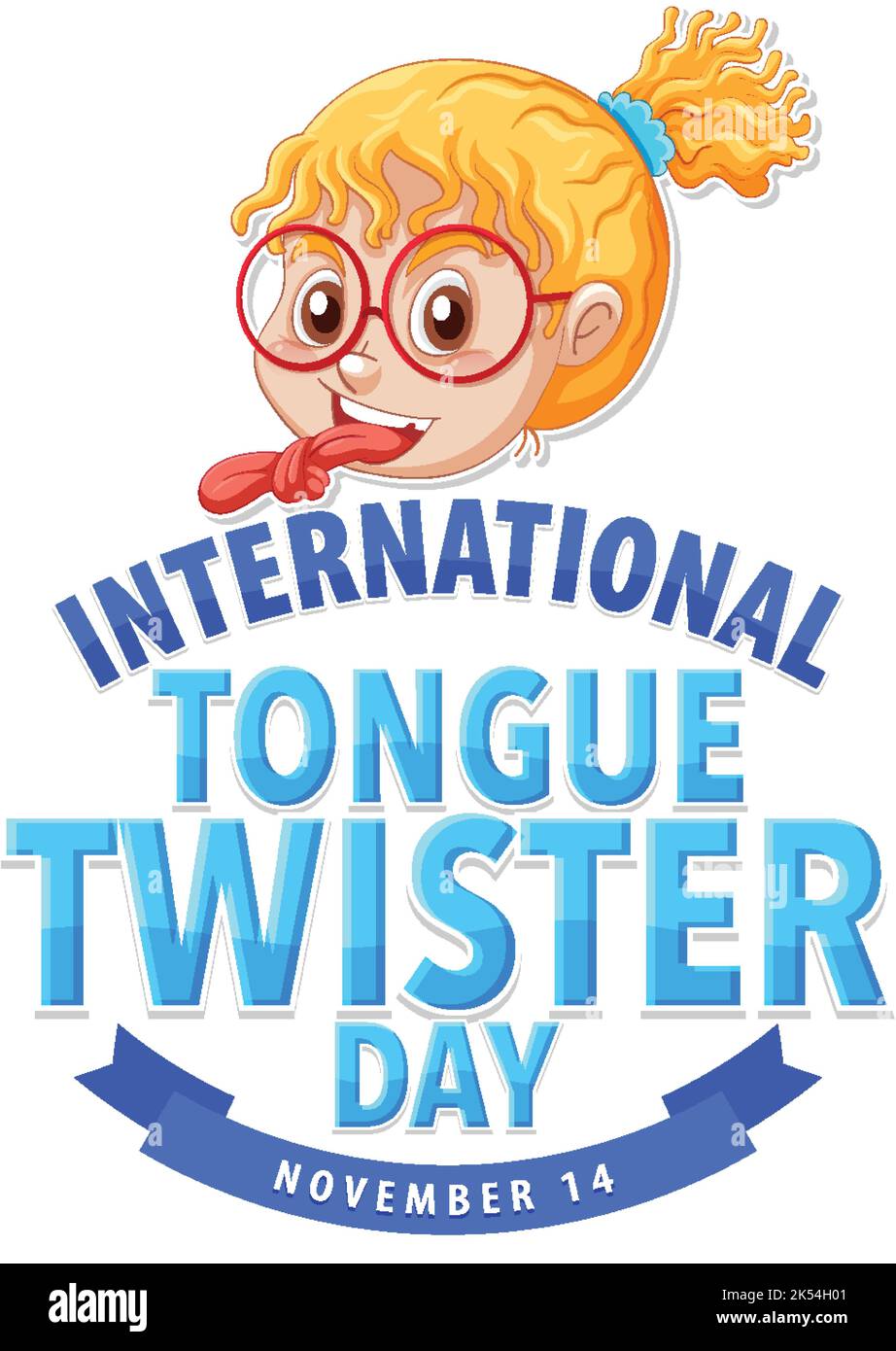 International tongue twister day logo design illustration Stock Vector ...