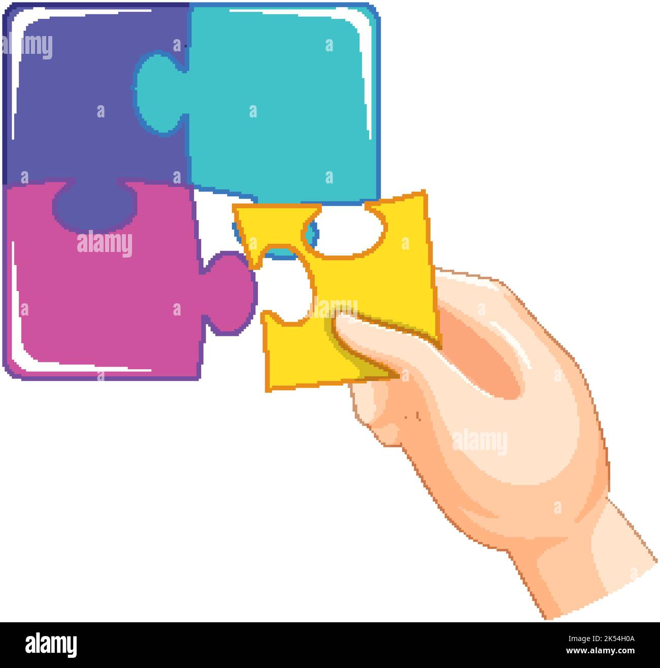 Jigsaw puzzle clip art cartoon Cut Out Stock Images & Pictures - Alamy