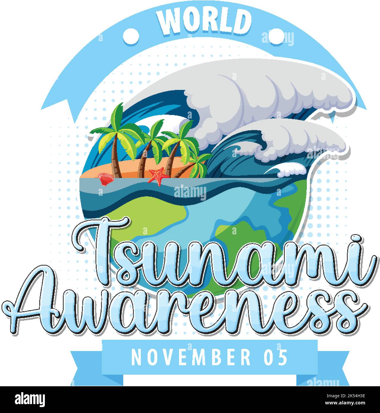 World Tsunami Awareness Day Logo Design illustration Stock Vector Image ...