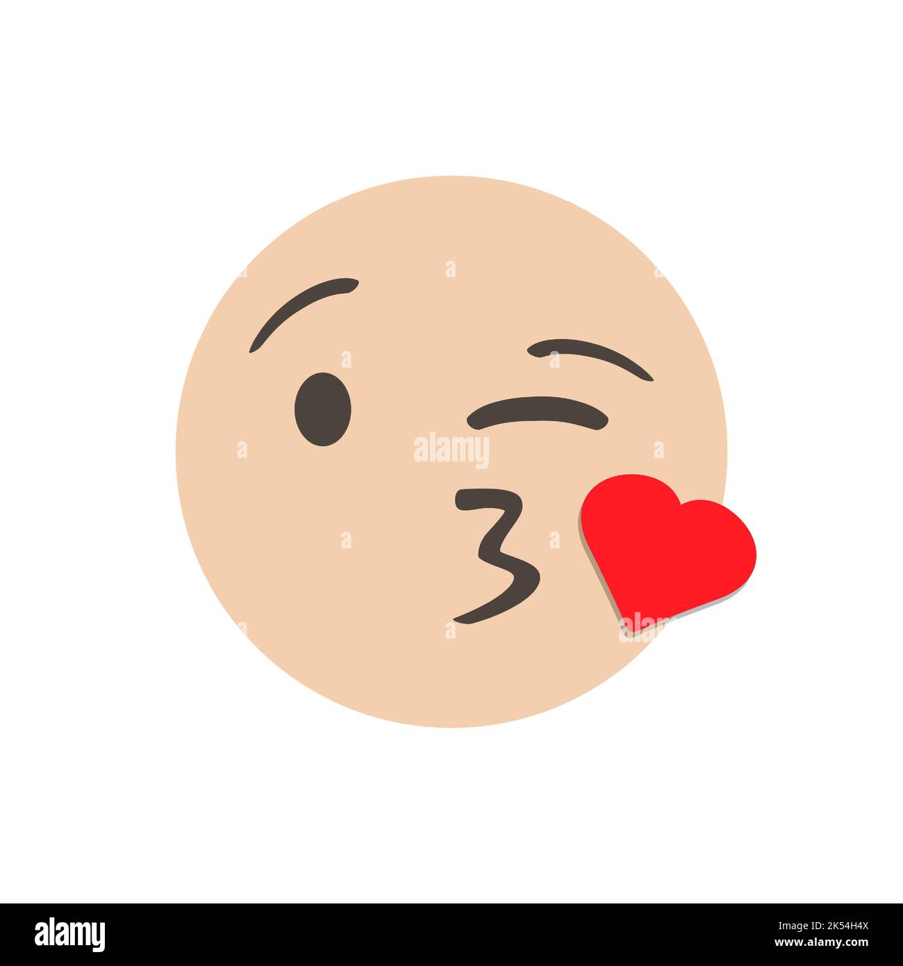 Kissing heart, used to convey a goodbye to a very close one. 3D ...