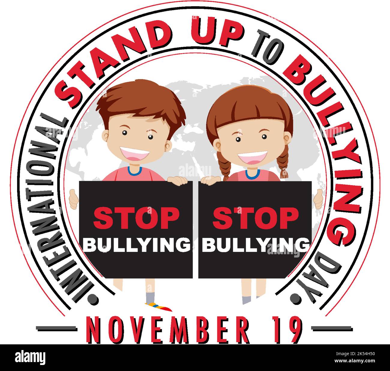 International stand up to bullying day poster design illustration Stock ...