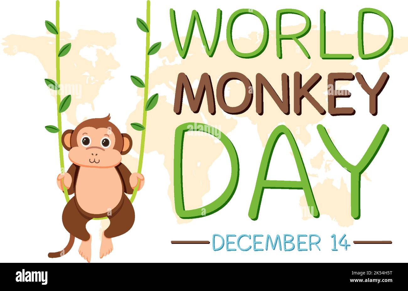 World monkey day poster design illustration Stock Vector Image & Art ...