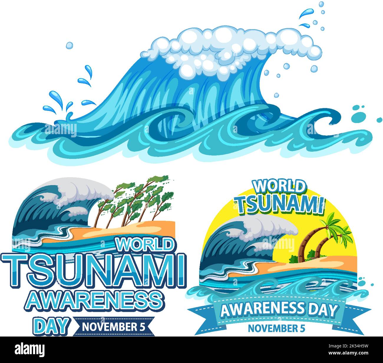 World tsunami awareness day banner design illustration Stock Vector ...
