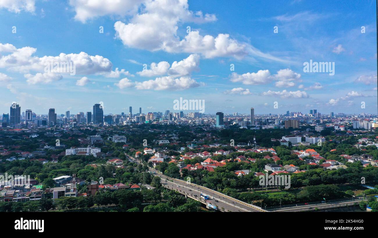 A bird eye view of high-density neighborhood in Jakarta . Jakarta ...