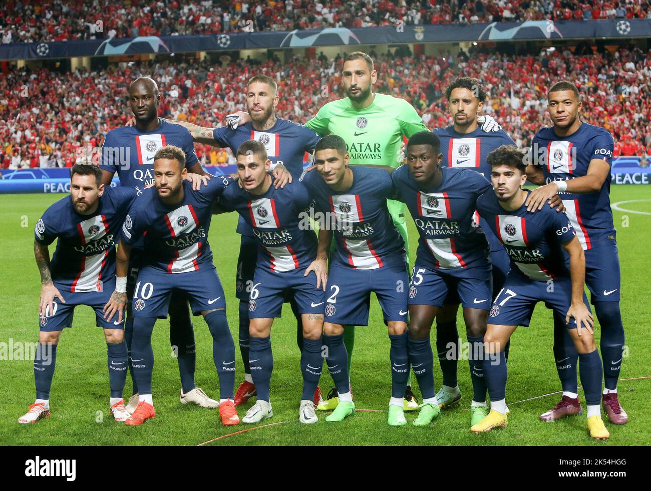 Lisbon, Portugal - October 5, 2022, Team of Paris Saint-Germain during the UEFA Champions League ...