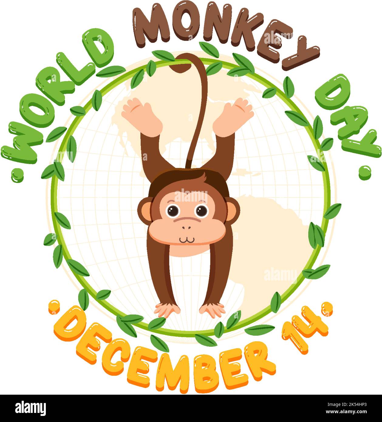 World monkey day poster design illustration Stock Vector Image & Art ...