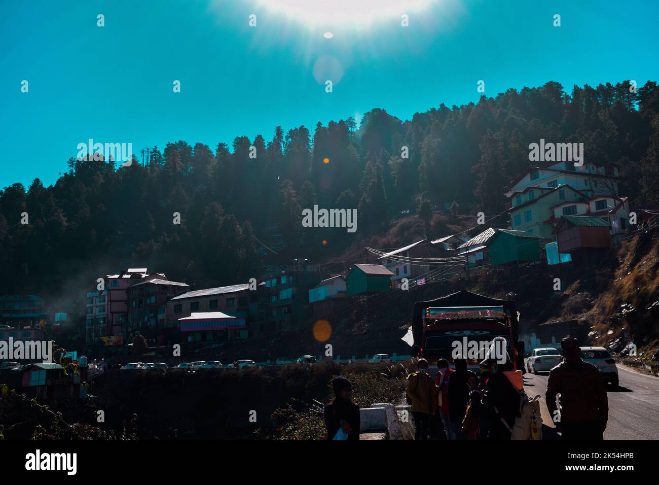 Beautiful view of mountains in shimla Stock Photo - Alamy