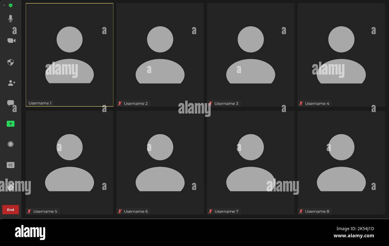 Video conference calls window overlay. Application for social communication. Call screen ...