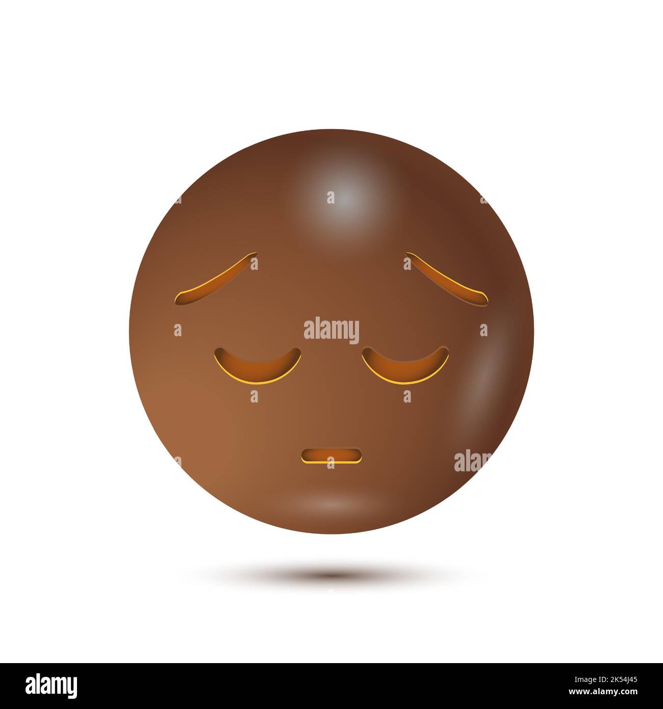 Sad, sad face, sorrowful. Vector illustration. realistic emoticon ...