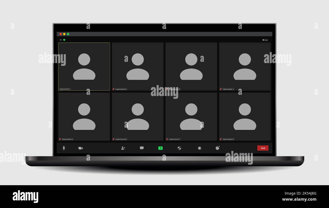 Template video conference user interface. User web video call window ...