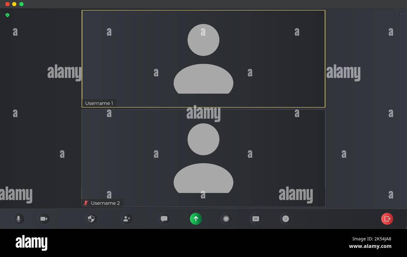 Online video call interface template with user icon. Application for ...