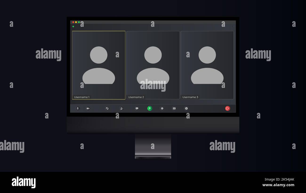 Template video conference user interface. User web video call window ...