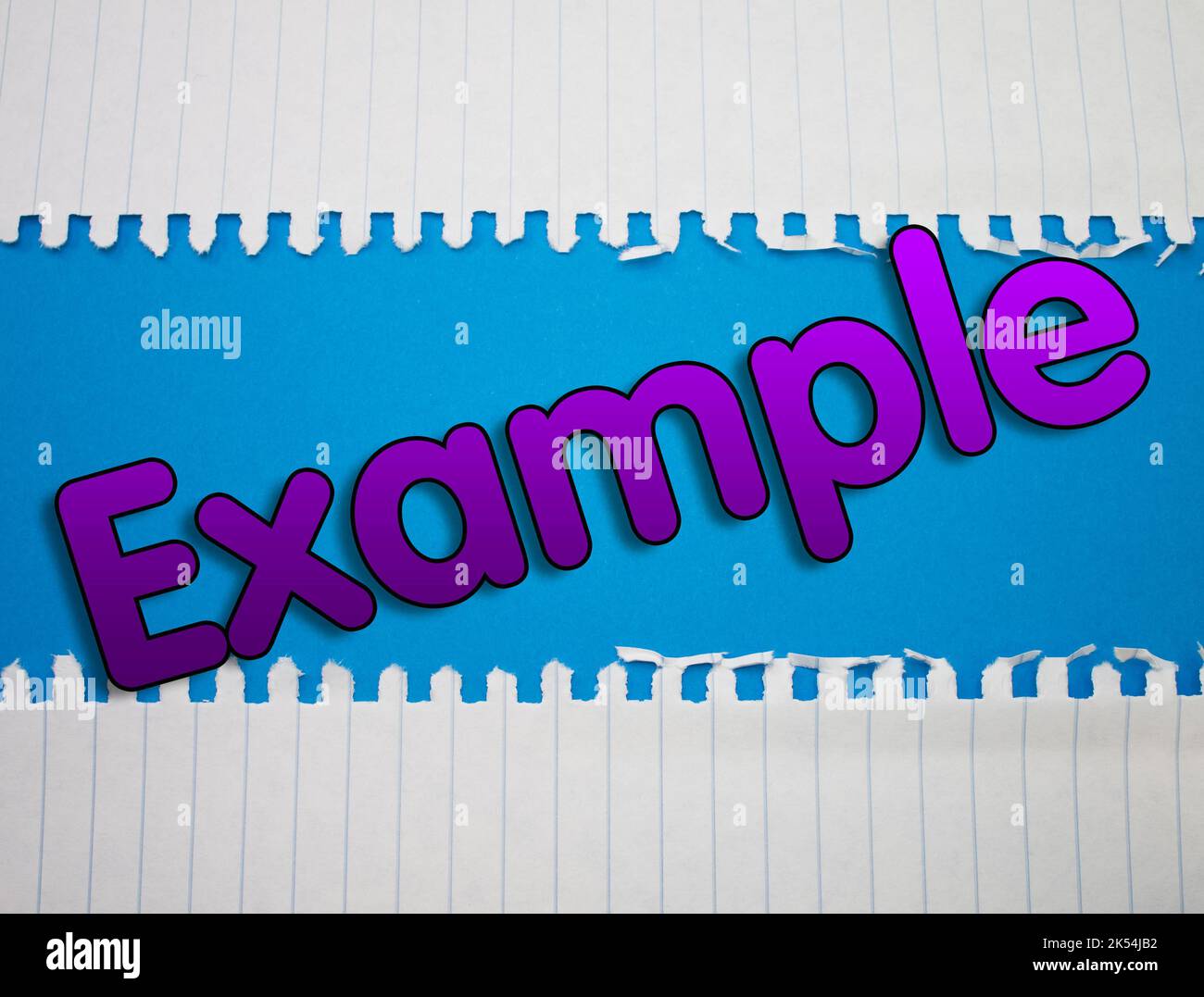Example text with Torn, Crumpled White Paper on colored background ...
