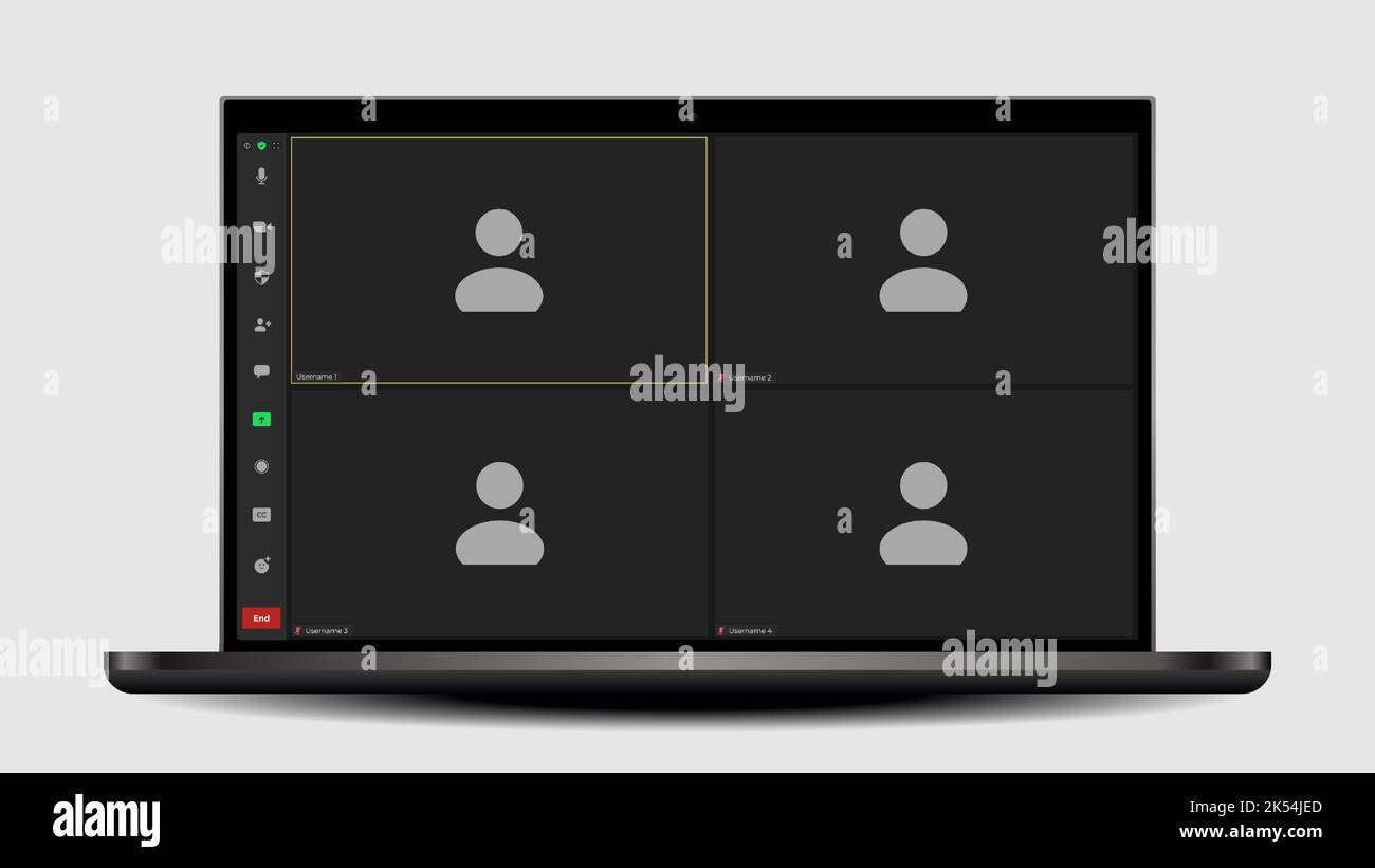 Video conference user interface. Application for calls. Communication ...