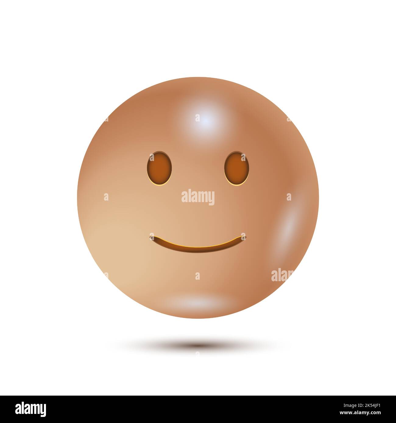 Slightly smiling face. Ironic smile, pain behind the smile. 3D stylized ...