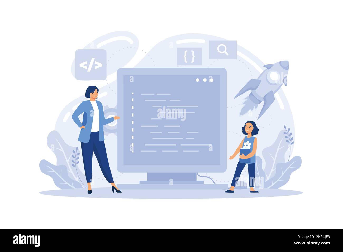 IT education. Student write software and create code for computer ...