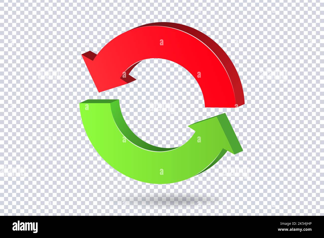 Two arrows circle round red green color. Business infographic ... Two arrows circle round red green color. Business infographic ...