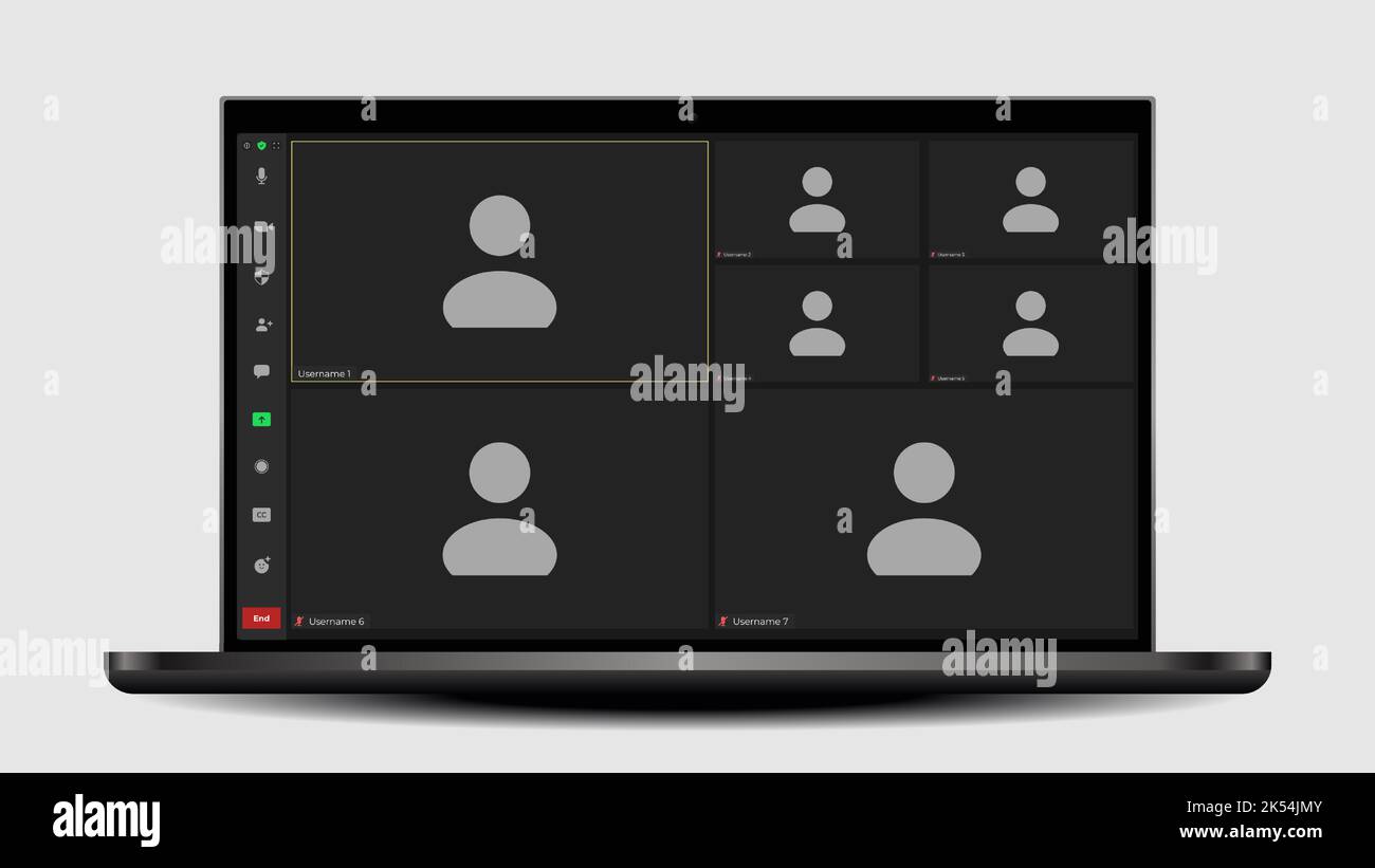 Video conferencing user interface. Video calls window overlay ...