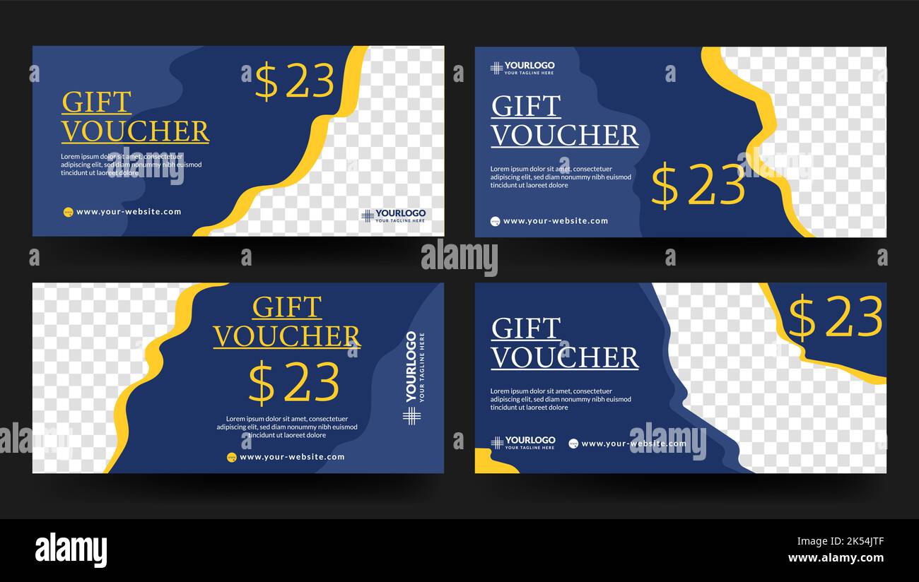 stylish voucher gift price series template design vector without photo ...