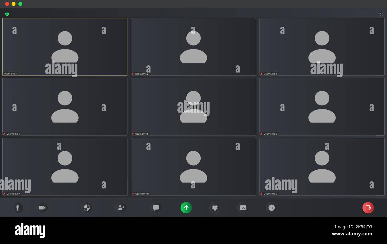 Video conference user interface. Video calls window overlay. Videocall ...