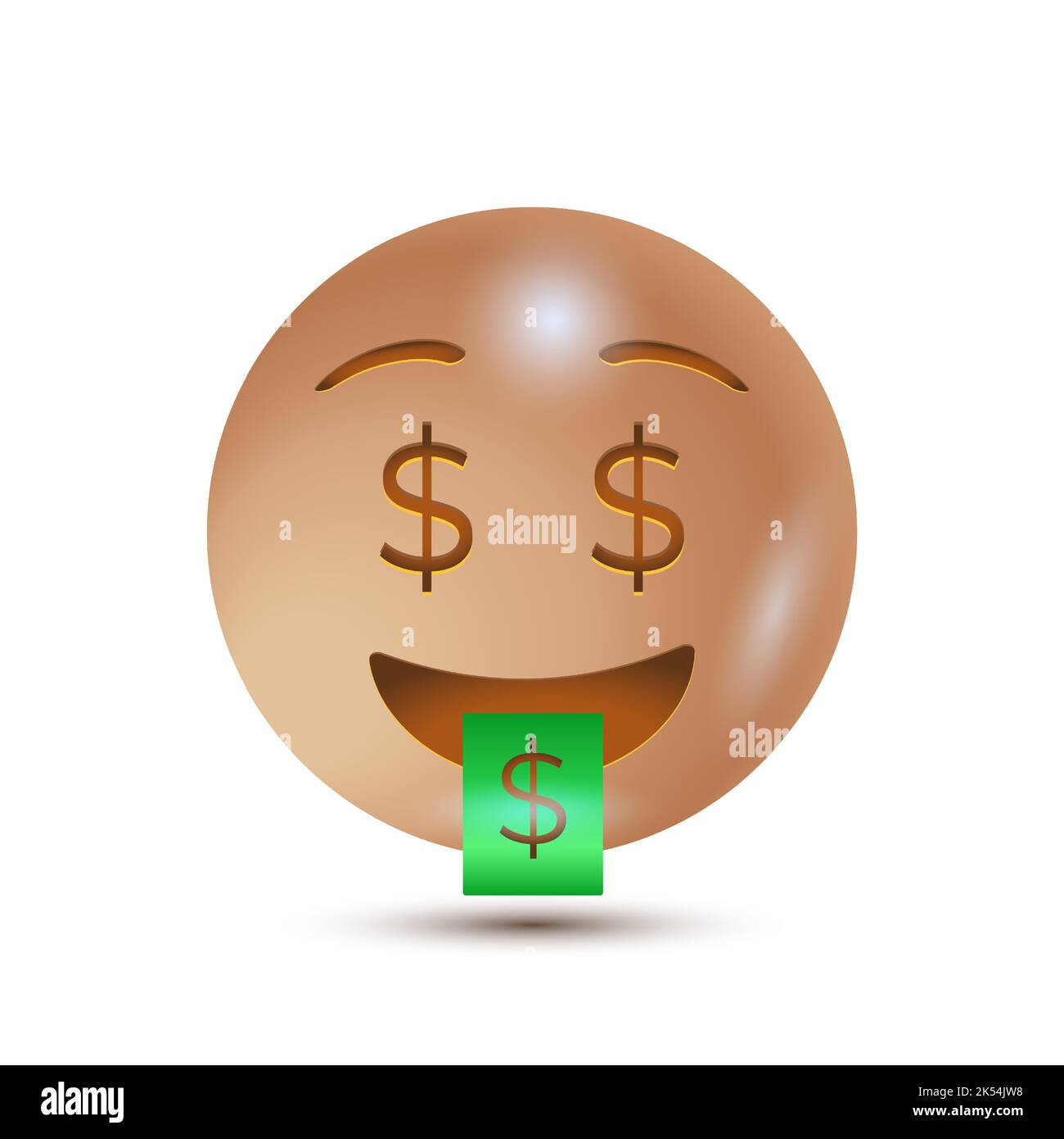 Money mouth face, Dollar sign eyes, money face. funny yellow emoticon ...